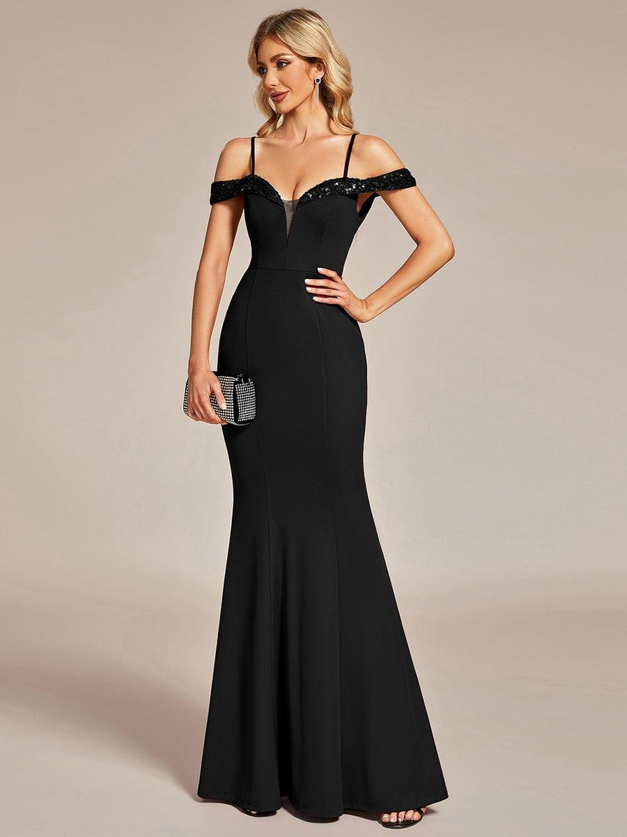 Bodycon Deep V Neck Sequin Sleeve Evening Dress Ever Pretty Us