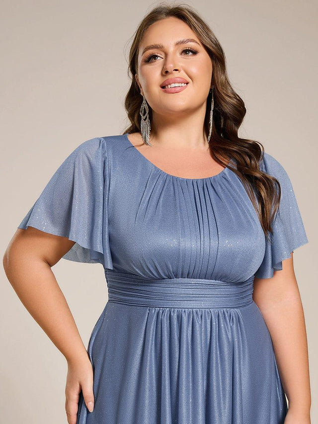 Plus Size Sequin Asymmetrical Midi Wedding Guest Dress - Ever-Pretty US