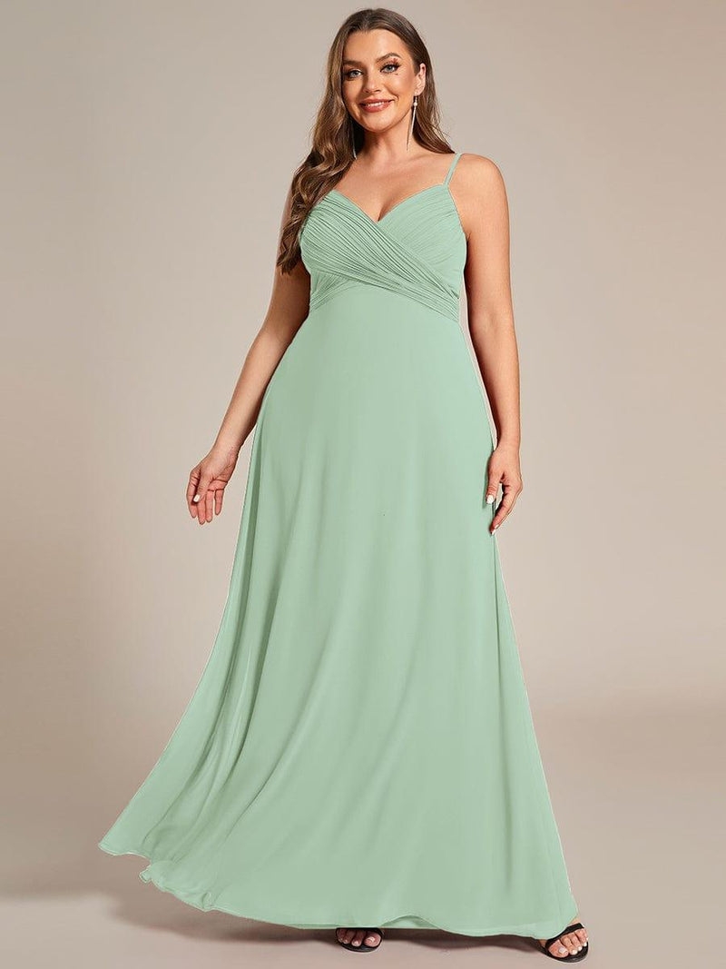 Elegant Plus Size Draped Back Criss-Cross Chiffon A-Line Dress - Ever ...