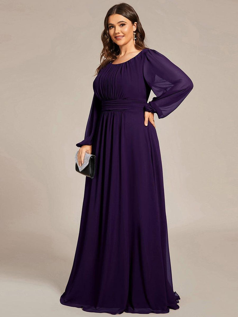 Shop Plus Size Chiffon Puff Sleeve Empire Waist Mother Dress - Ever ...