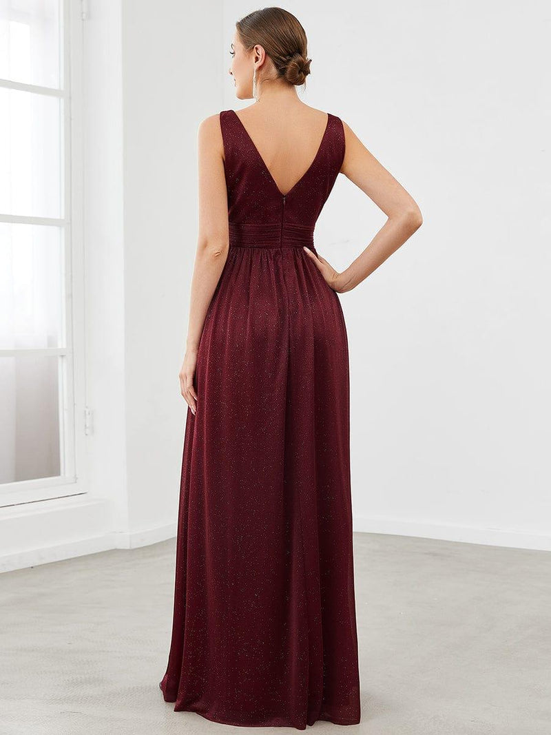 Sparkly Double V Neck Maxi Long for Party - Ever-Pretty US